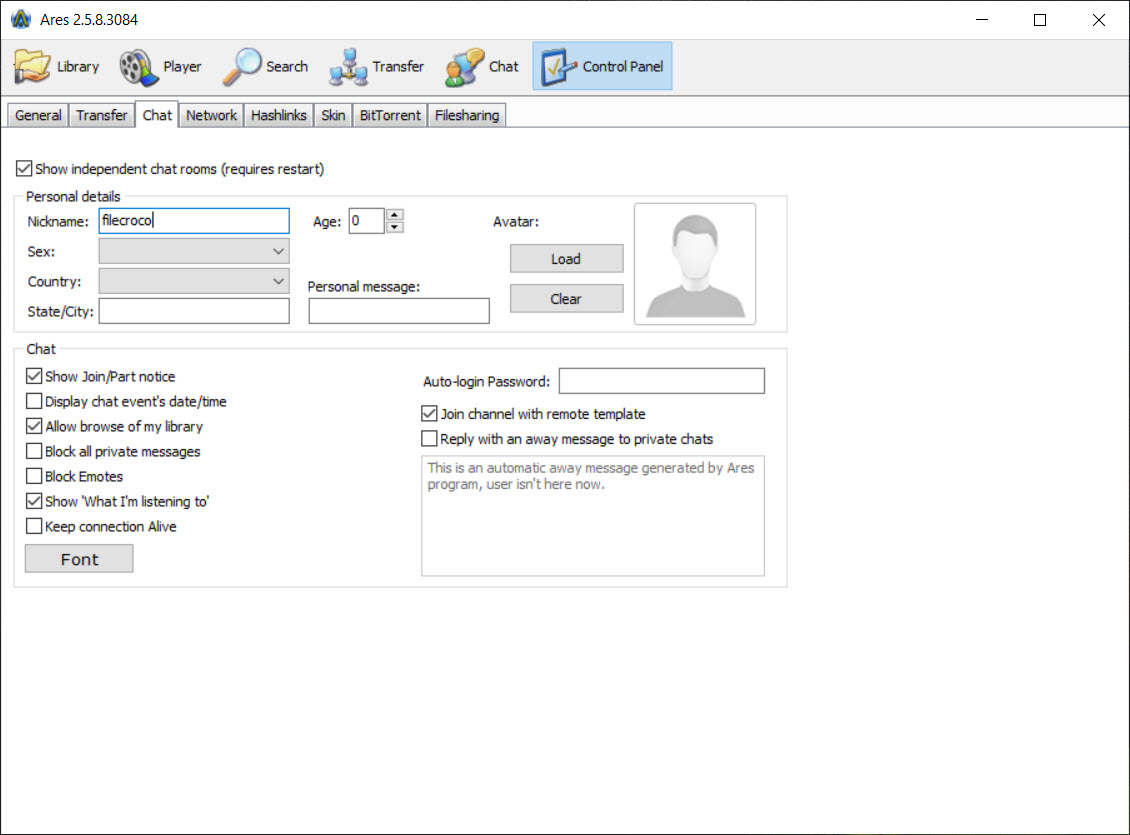 Ares 2.5.7.3083 Free Download for Windows 10, 8 and 7 - FileCroco.com