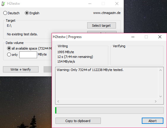 H2testw 1.4 Free Download for Windows 10, 8 and 7 - FileCroco.com
